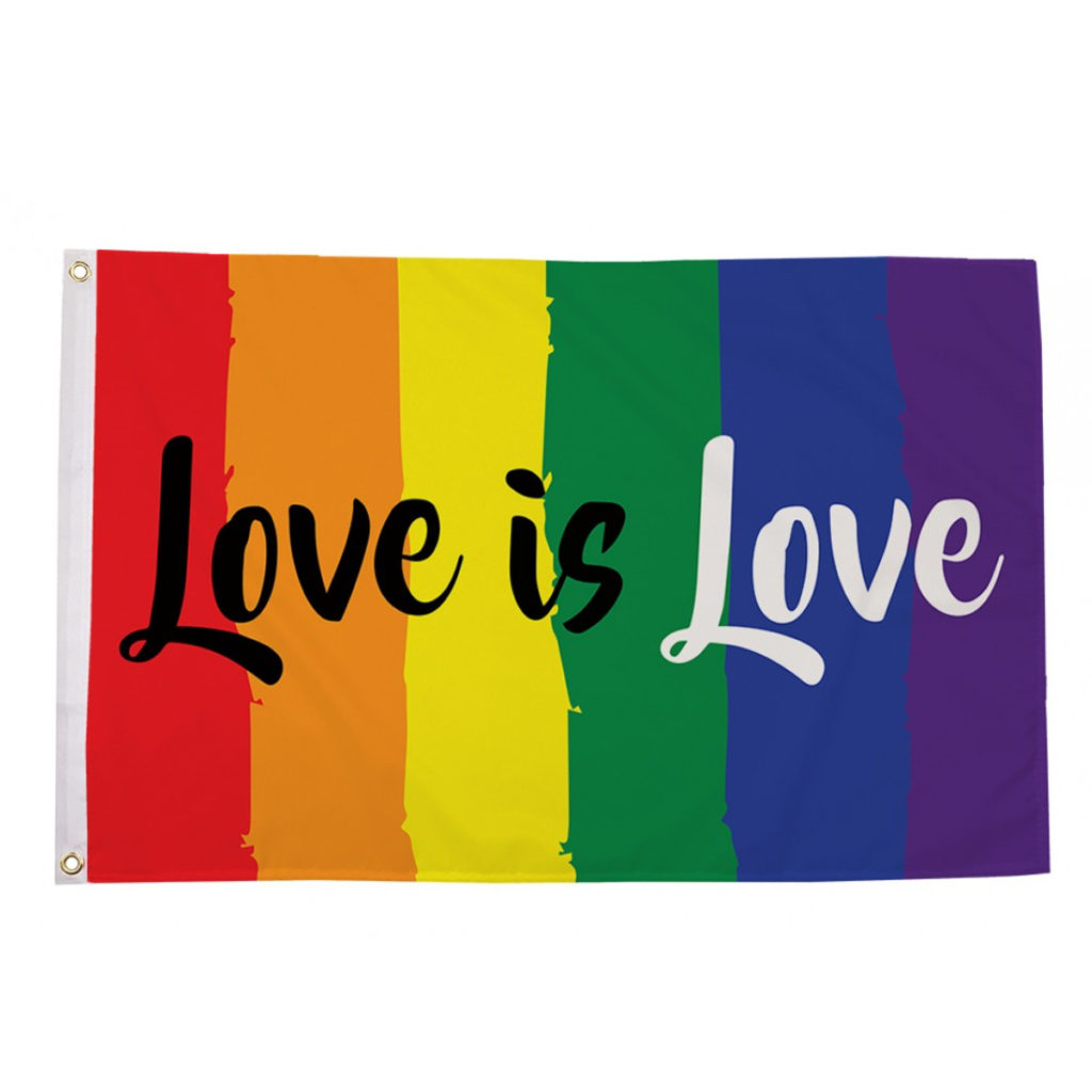 Rainbow Love Heart (5ft by 3ft) Premium Pride Flag - The Pride Shop