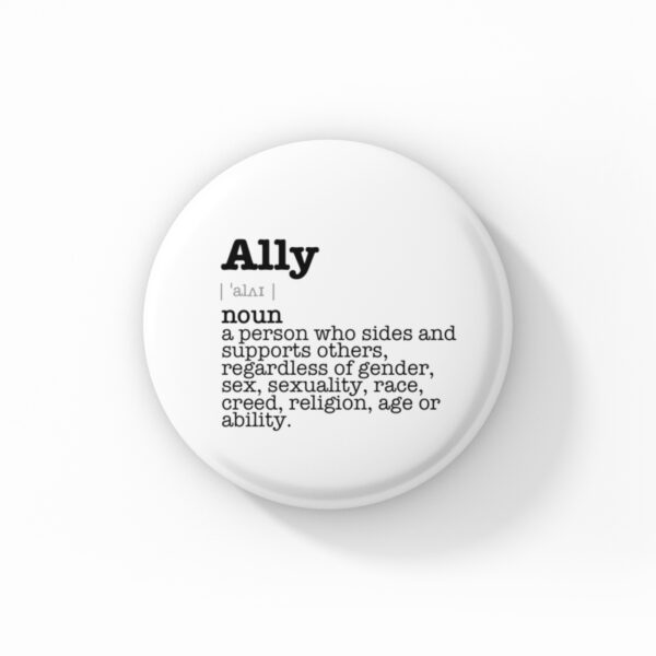 Vintage Style Button Badge - Ally Meaning - THE PRIDE SHOP