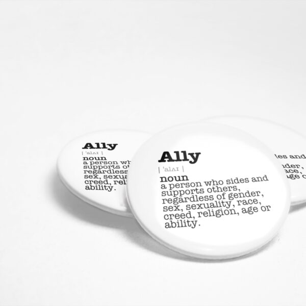 Vintage Style Button Badge - Ally Meaning - THE PRIDE SHOP