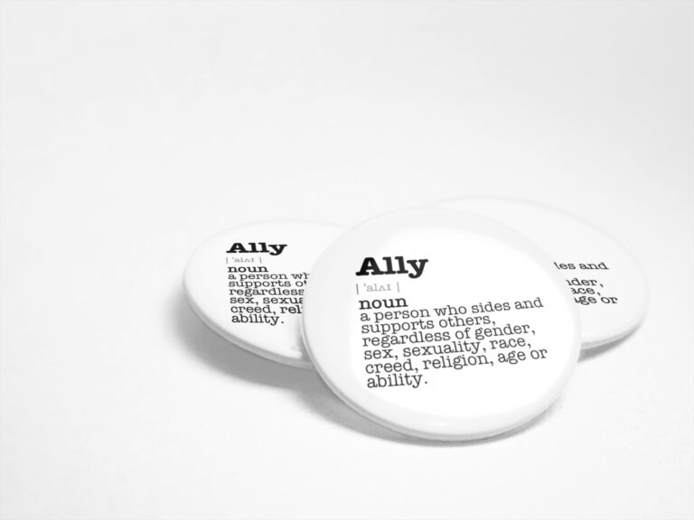 Vintage Style Button Badge - Ally Meaning - THE PRIDE SHOP