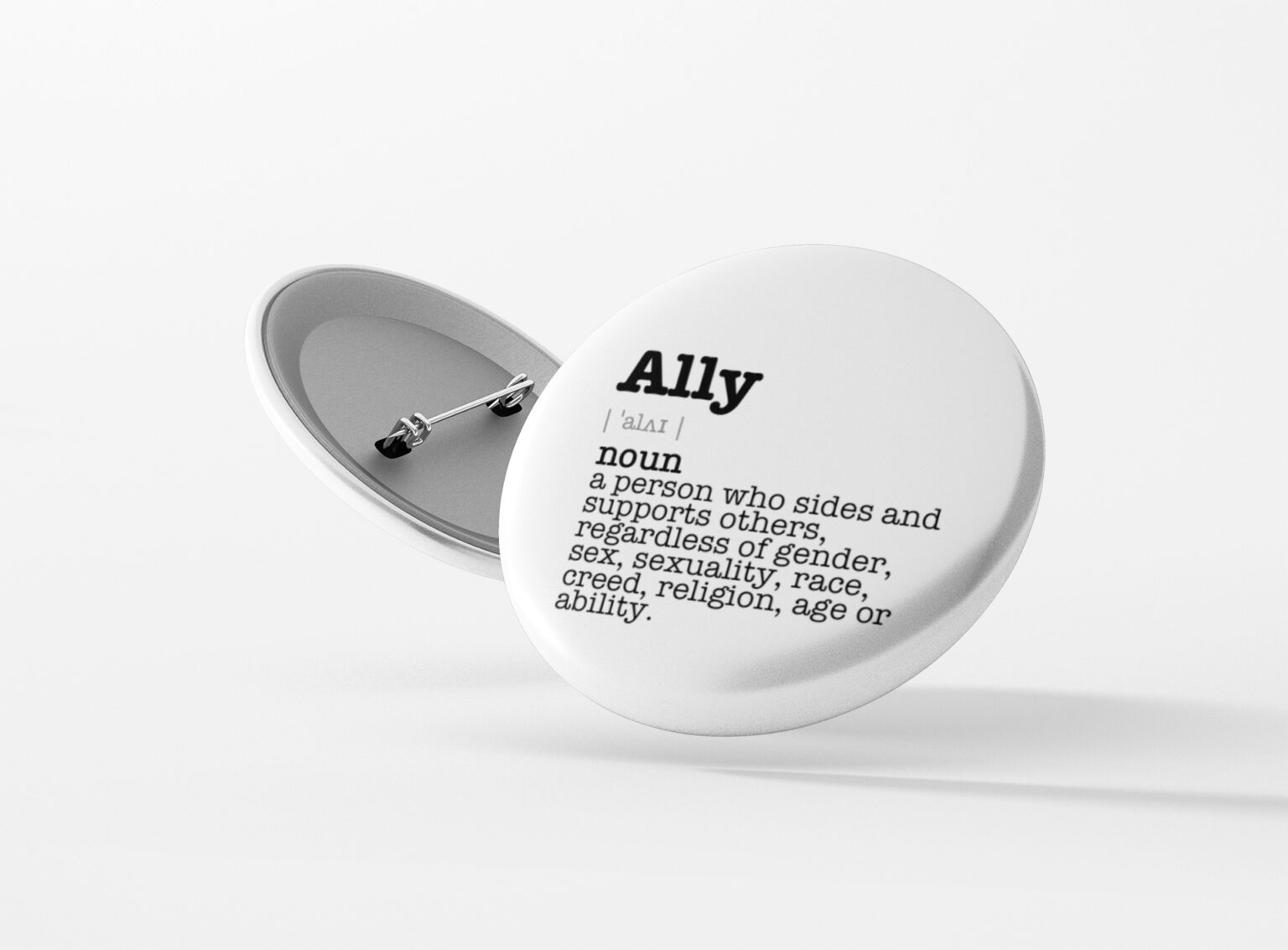 Vintage Style Button Badge - Ally Meaning - THE PRIDE SHOP