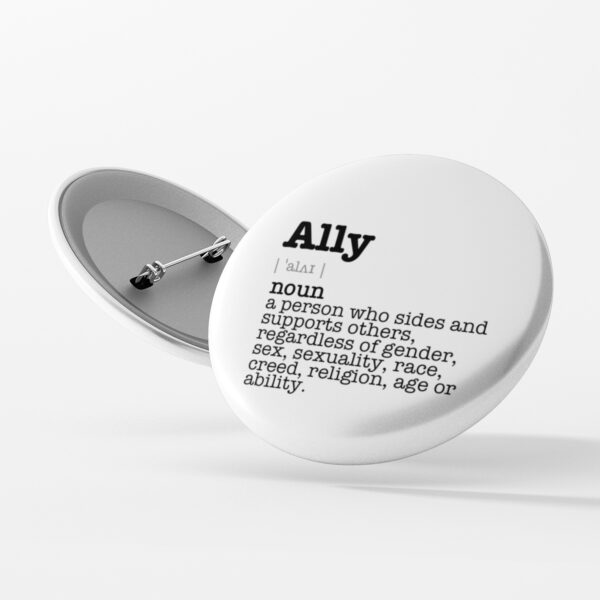 Vintage Style Button Badge - Ally Meaning - THE PRIDE SHOP