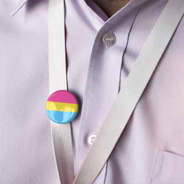 Vintage Style Button Badge - Pansexual Badges Pride Flag - THE PRIDE SHOP