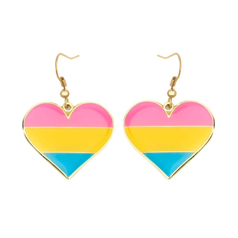 Pansexual Pride Flag Heart Shape Earrings - THE PRIDE SHOP Pansexual Pride Flag Heart Shape Earrings - THE PRIDE SHOP