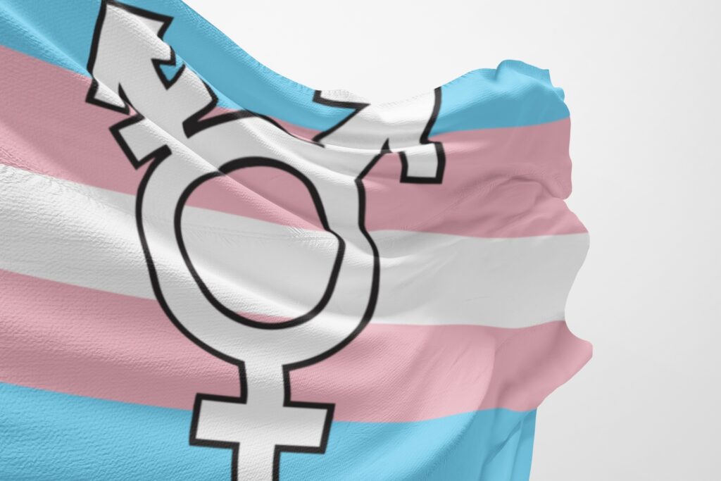 Transgender with Symbol Pride Flag (5ft x 3ft) Premium Flag - THE PRIDE SHOP