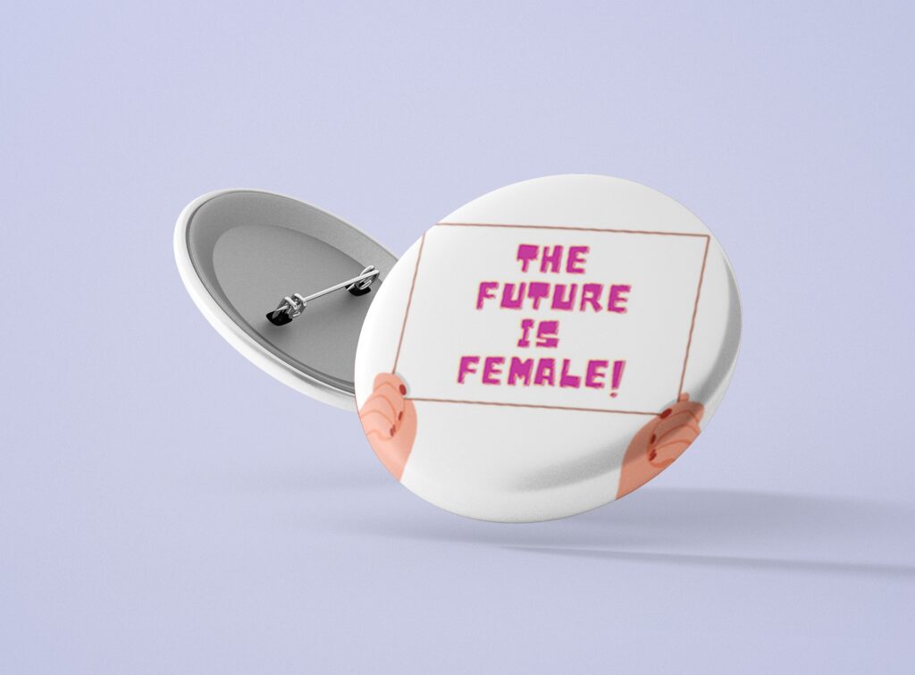 Vintage Style Button Badge - The Future Is Female - THE PRIDE SHOP