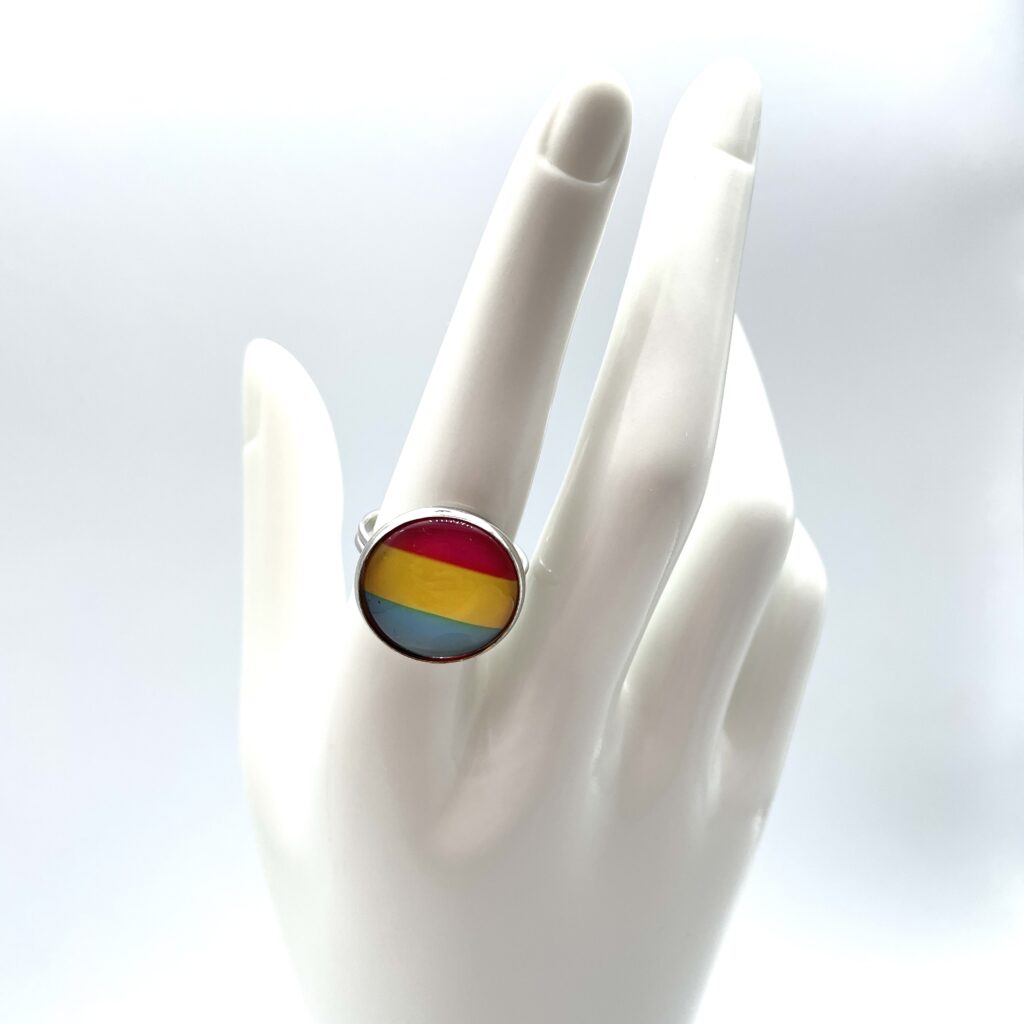 Adjustable Pansexual Bezel Ring - THE PRIDE SHOP