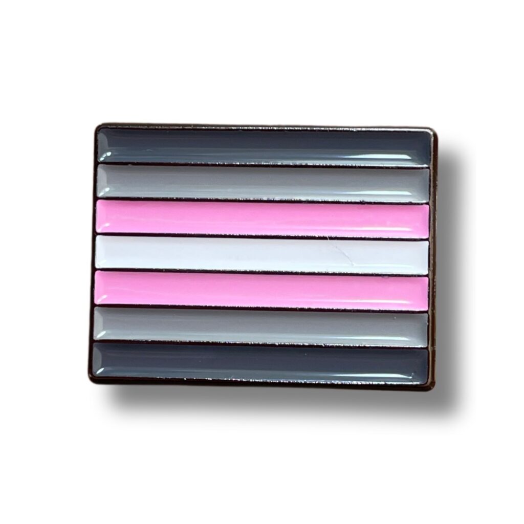 Demigirl Rectangle Flag Pop Pin Badge - THE PRIDE SHOP®