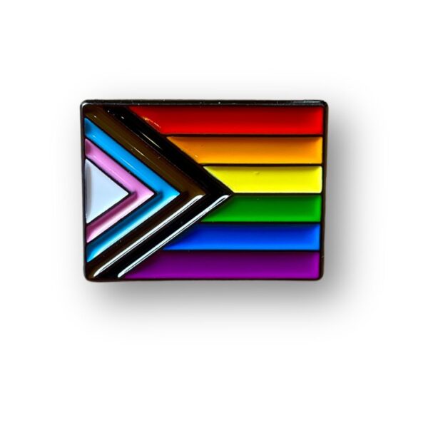 Rainbow Progress Pride Flag Pop Pin Badge - THE PRIDE SHOP